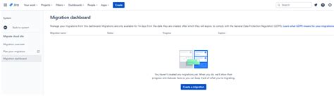 Migration Dashboard Not Showing Projects