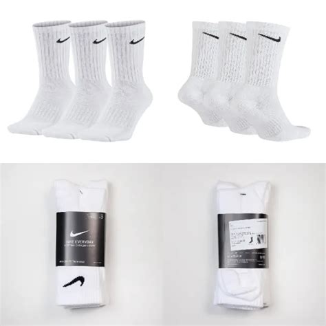 【nike 耐吉】nike 襪子 Everyday Lightweight Crew Socks 白 長襪 三雙入sx7676 100