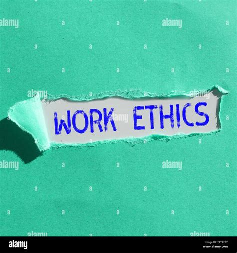 Conceptual Display Work Ethics Internet Concept A Set Of Values