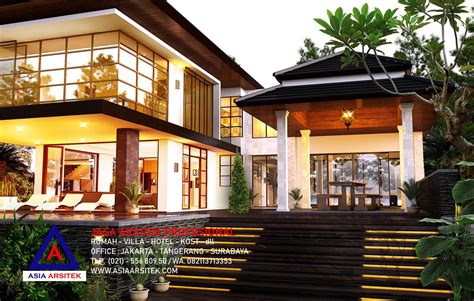 Jasa Arsitek Desain Rumah Mewah Tropis Villa Bali Di Puncak Bogor 3