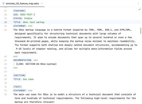 StrictDoc Feature Map Document