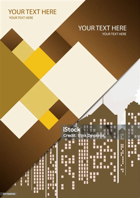 브로슈어 서식 파일의 레이아웃 디자인입니다 카탈로그 잡지 플라이어입니다 건물 도시 개념입니다 시 창작 파노라마 마을이 나 도시에 대 한 완벽 한 관련 그림 0명에 대한 스톡