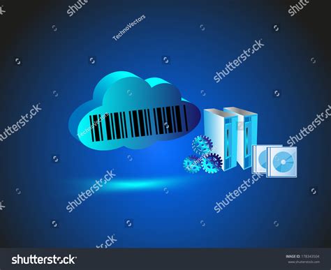 Concept Security Bar Code Usage Cloud Stock Vector Royalty Free