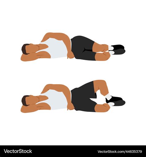 Man Doing Clamshells Clams Exercise Royalty Free Vector