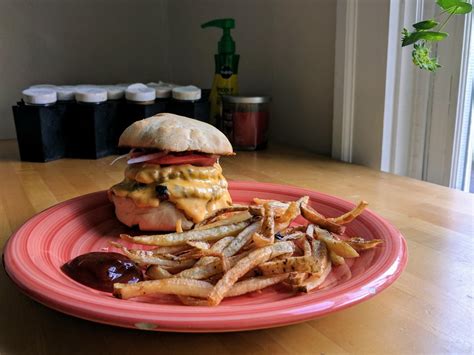 Homemade Smashed Burger With Fries Rfood