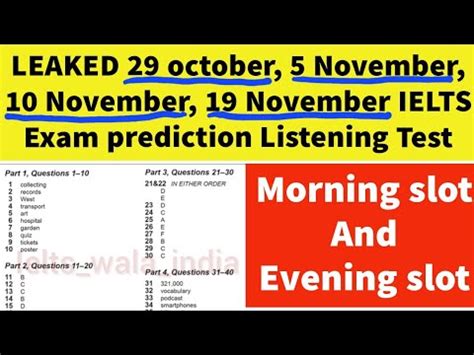 Leaked Test 29 October Ielts Exam Prediction Prediction Of 5 November