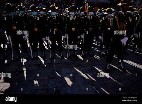 Nepali Army Personnel Stand Guard During The Festival At Basantapur