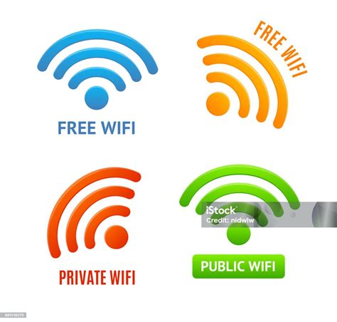 현실적인 3d 자세한 색상 Wifi 표시 아이콘 설정 합니다 벡터 0명에 대한 스톡 벡터 아트 및 기타 이미지 0명