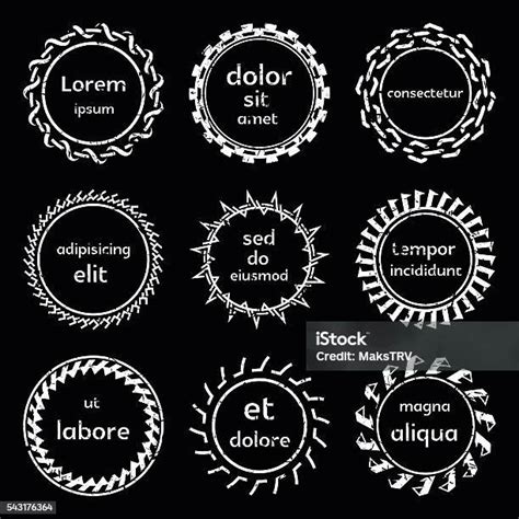 Vector Outline Frames And Badge Templates Set 4向量圖形及更多圓形圖片 Istock