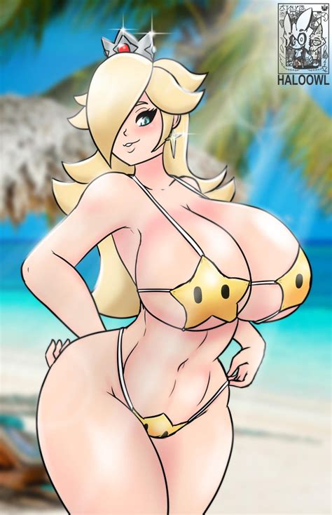 Rule 34 Artist Logo Beach Bikini Blonde Hair Blue Eyes Blurry