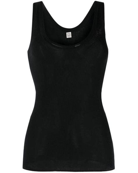 Totême Cashmere Ribbed Knit Tank Top In Black Lyst Canada
