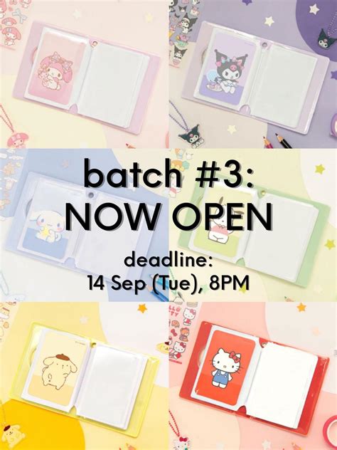 Batch 3 Open Sanrio Collect Bookphotocard Pc Holdercoverkeyring