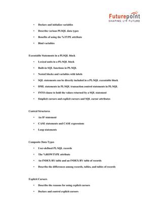 Oracle G Sql Plsql Training DOC