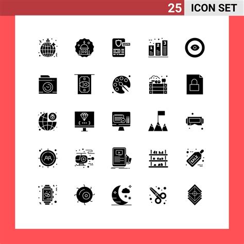 Set Of 25 Modern UI Icons Symbols Signs For Phases Graph Pray Chart