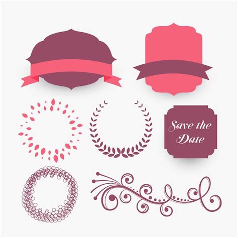 Vintage Decorative Elements Collection Design Premium Vector