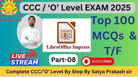 Ccc O Level Exam Libreoffice Impers Part 7 Ccc Exam Preparation 2025 By Satya Prakash