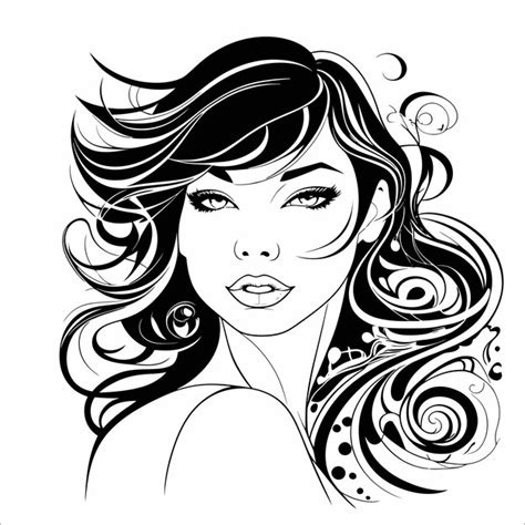 Ilustra O Vetorial De Rosto De Meninas Elegantes E Elegantes Vetor