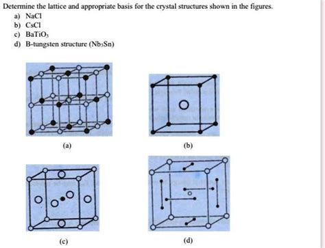 Determine The Lattice And Appropriate Basis For The Crystal Structures Shown In The Figures A