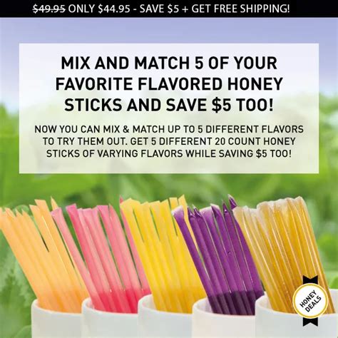 Pure Honey Sticks All American Honey Free Shipping In Usa