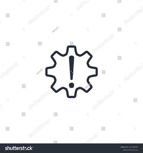 Gear Exclamation Mark Error Malfunction Vector Stock Vector Royalty