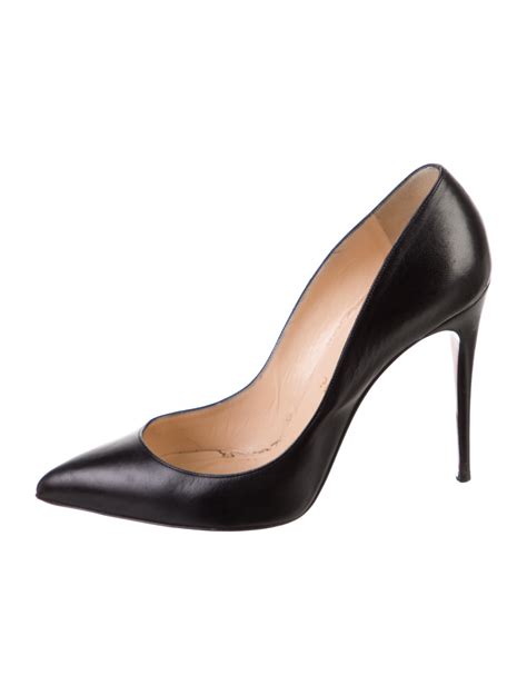 Christian Louboutin Patent Leather Peep Toe Pumps Black Pumps Shoes