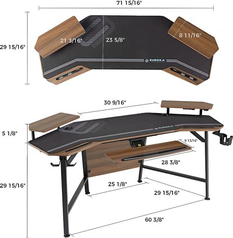 Eureka Ergonomic 72 Computer Desk W Keyboard Tray Wing Shaped Music