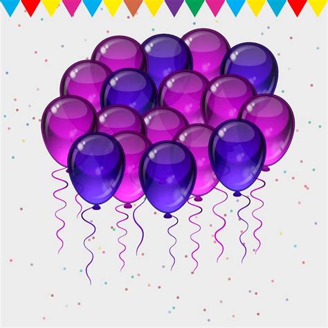 Birthday Party Vector Background Colorful Festive Balloons Confetti
