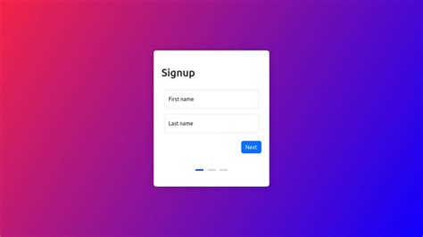 multi step signup form
