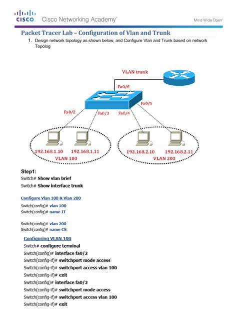 Lab07 Config Vlan And Trunk Pdf