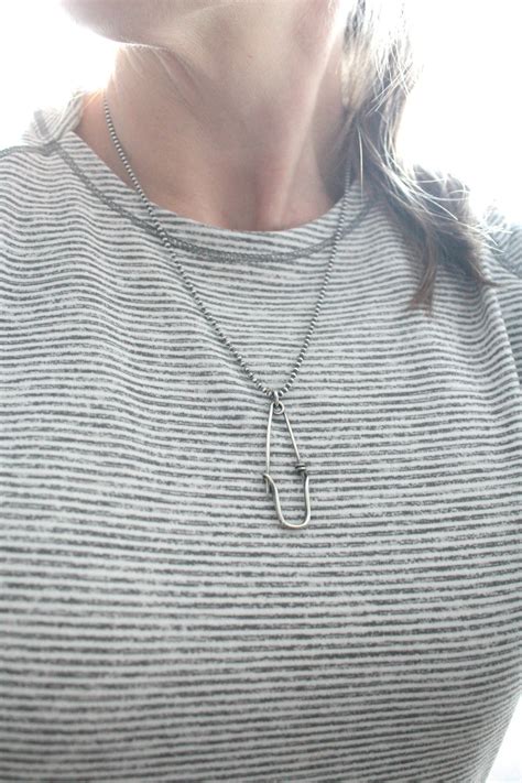 Silver Safety Pin Necklace Sterling Silver Unity Pin Necklace 2