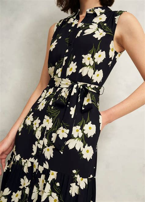 Navy Floral Thea Midi Dress Hobbs Uk