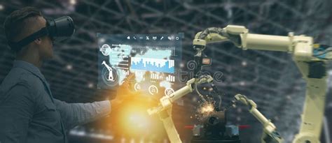 Iot Industry 40 Conceptindustrial Engineerblurred Using Smart Glasses