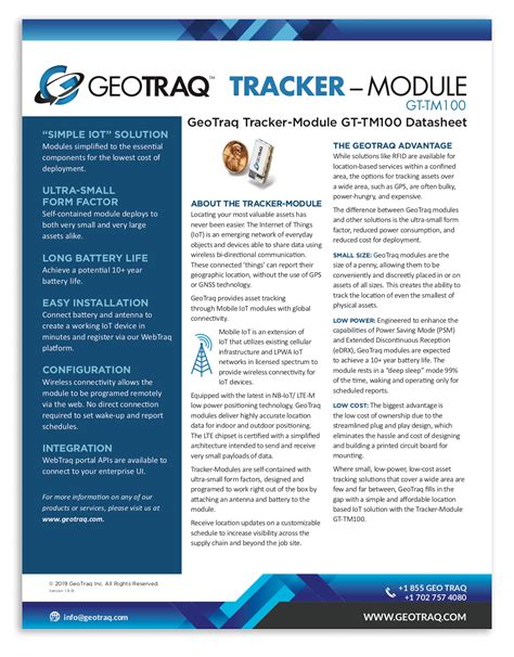 Tracker Module Data Sheet GeoTraq
