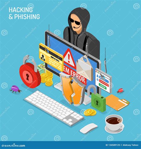 Hacker Activity Concept Security Hacking Online Theft Criminals