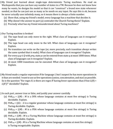 Solved 2 Draw A Transition Diagram For A Turing Machine