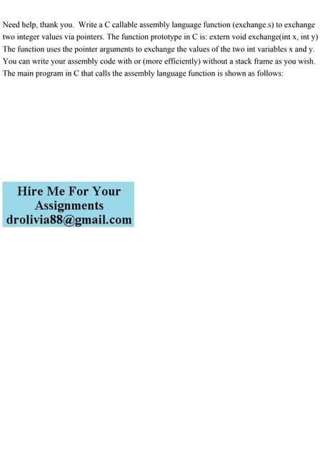 Need Help Thank You Write A C Callable Assembly Language Functionpdf