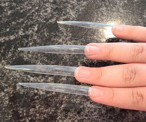 4xl Stiletto Tips No C Curve 120 Pcs Zulays Nails