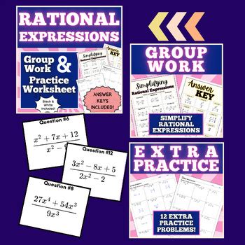 Rational Functions Expressions BUNDLE Graphing Notes Simplifying