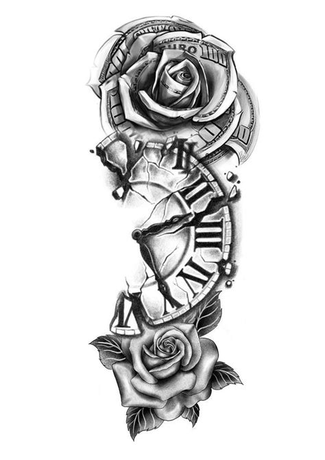 Pin By Nguyễn Thị Thiên Thuỳ On Designmini Clock Tattoo Design