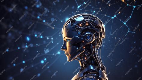 Premium Ai Image A Futuristic Artificial Intelligence Robot Face On Science Background With