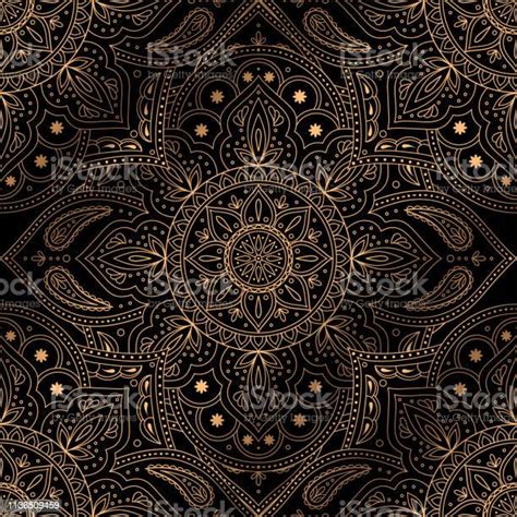 고급 배경 벡터입니다 동양 로얄 패턴 원활한입니다 크리스마스 파티에 대 한 황금 만다라 디자인 만다라에 대한 스톡 벡터 아트 및