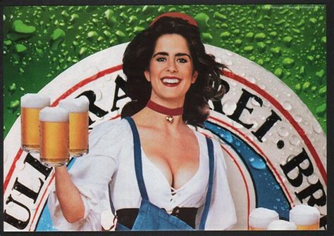 1990 St Pauli Girl Beer Sexy Busty Woman 3 Foldout Pages Intact