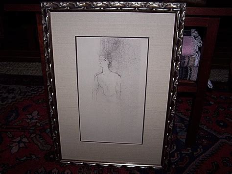 Original Graphite Pencil Drawing Figure Portrait Black And White Framed 8