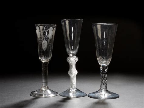 Bonhams Three Ale Glasses Circa 1750 80