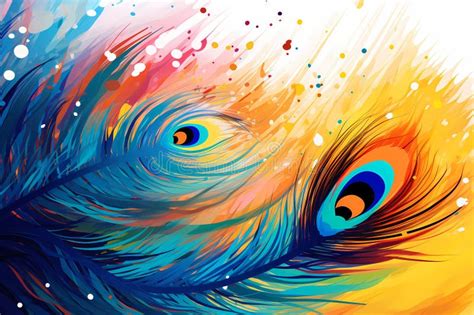 Peacock Inspired Abstract Energetic Colorful Background Stock