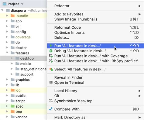 Cucumber Rubymine Documentation