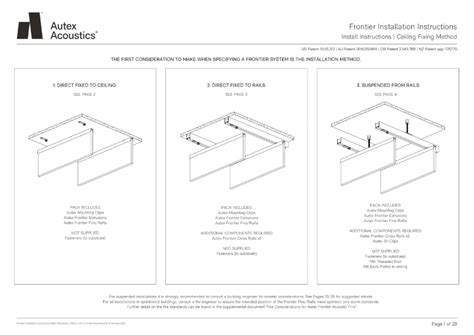 Frontier Install Instructions Autex Acoustics Ltd NBS Source