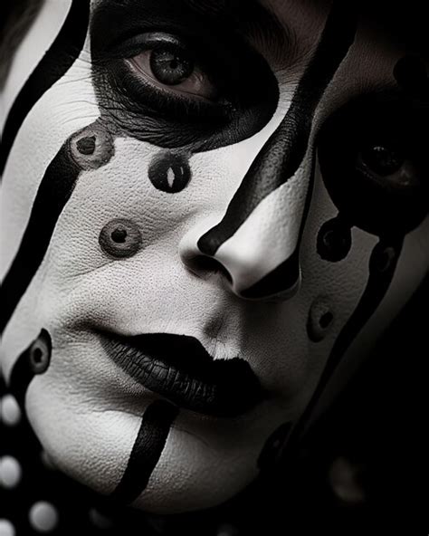 Premium Ai Image A Woman With A White Face And Black Eyes And A Black