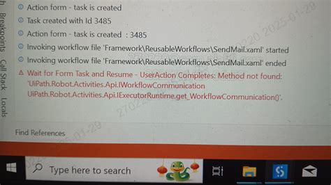 Uipath Document Understanding Actionforms Mehtod Not Found Error At Wait For Task Form And