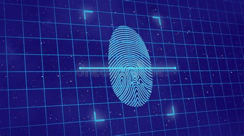 Animation Of Scope Scanning And Fingerprint With Padlocks Over Spots